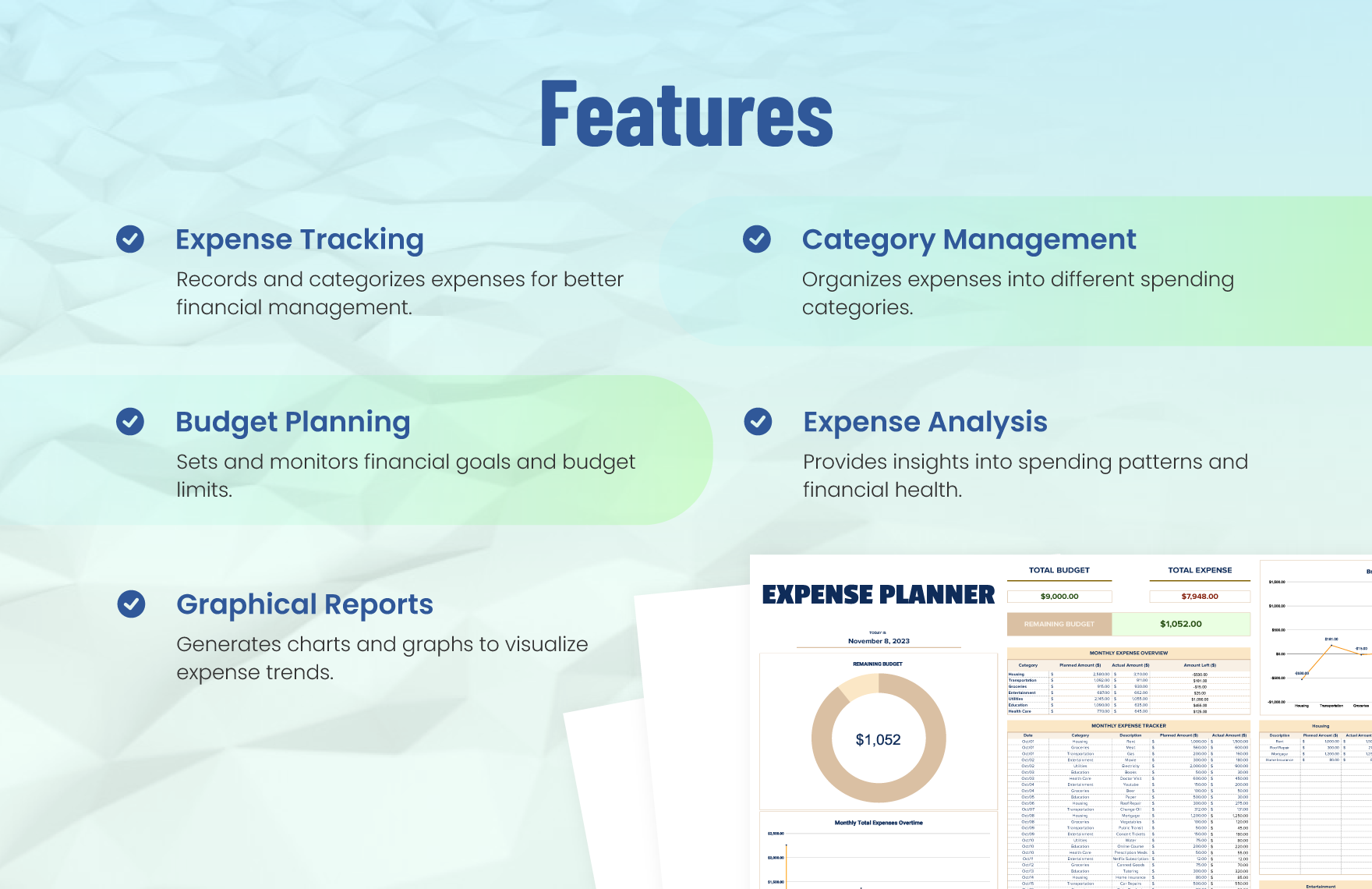 Expense Planner Template in MS Excel, Google Sheets - Download ...