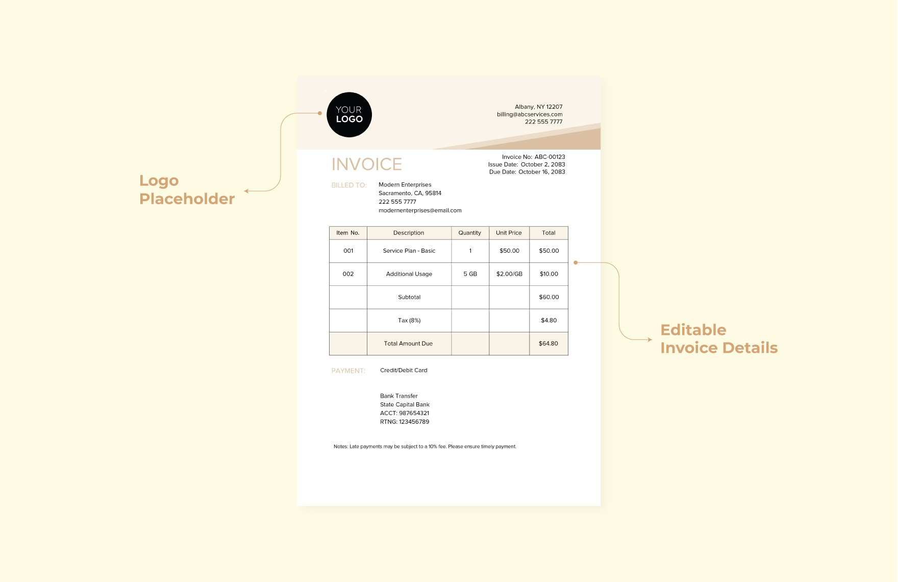 Free Bill Invoice Template - Download in Word | Template.net
