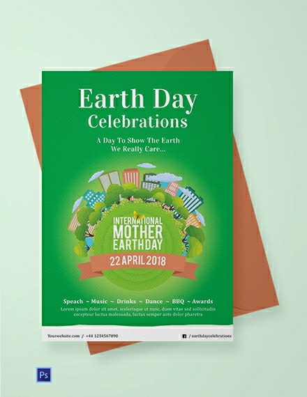 Free International Earth Day Invitation Template