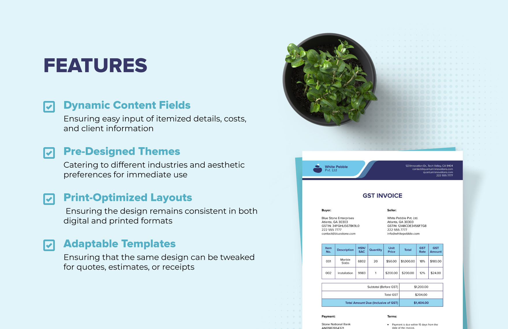 Free GST Invoice Template - Download in Word, PSD | Template.net