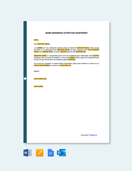 Free Character Reference Letter for Apartment Rental Template - Google ...