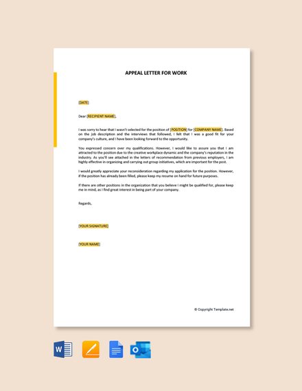 Sample Appeal Letter Template - Google Docs, Word, Apple Pages ...