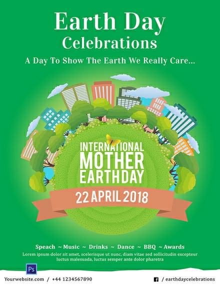 Free International Earth Day Poster Template