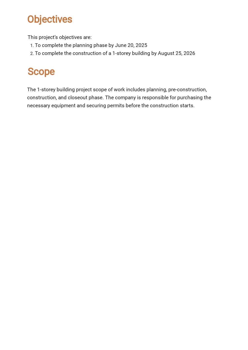 Blank Scope of Work Template - Word, Apple Pages, Publisher | Template.net