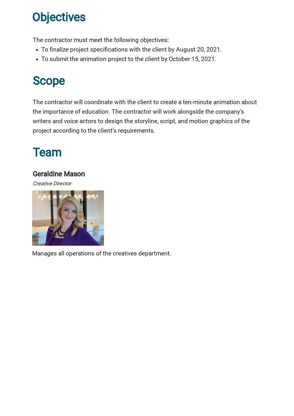 Employee Activity Scope of Work Template [Free PDF] - Word | Apple ...
