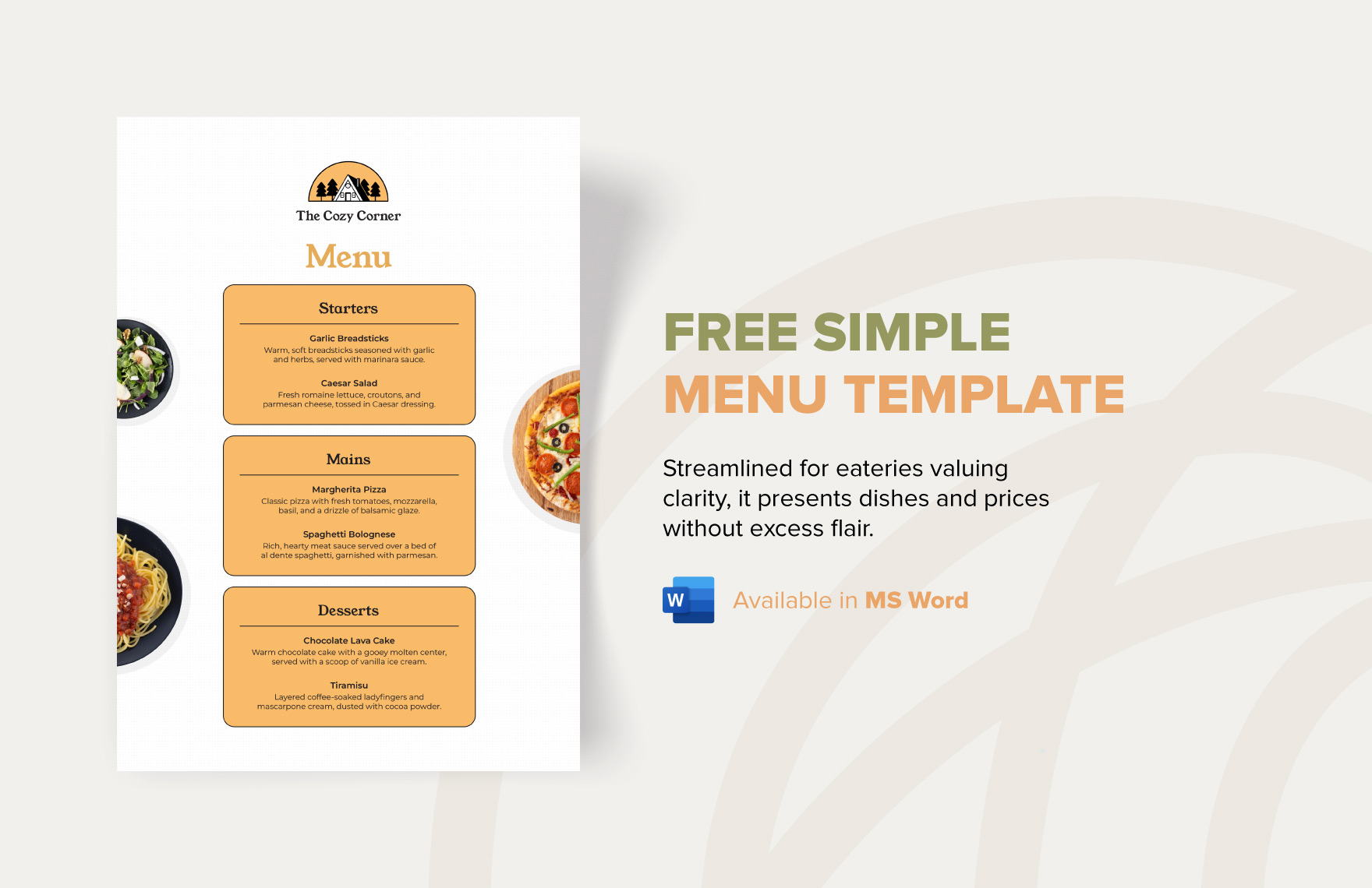 Free Simple Menu Template - Download in Word | Template.net