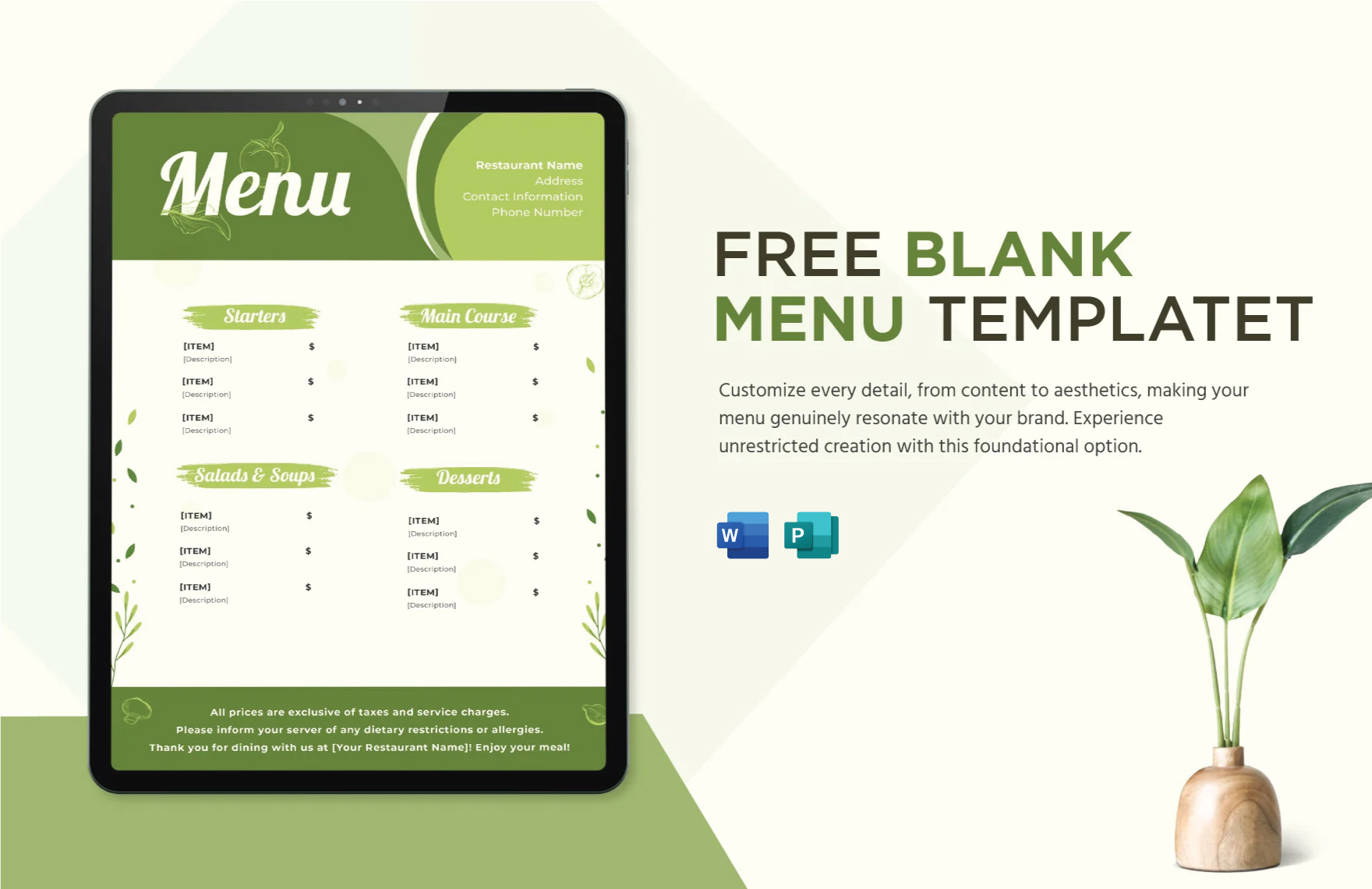 Menu Template in Publisher - FREE Download | Template.net