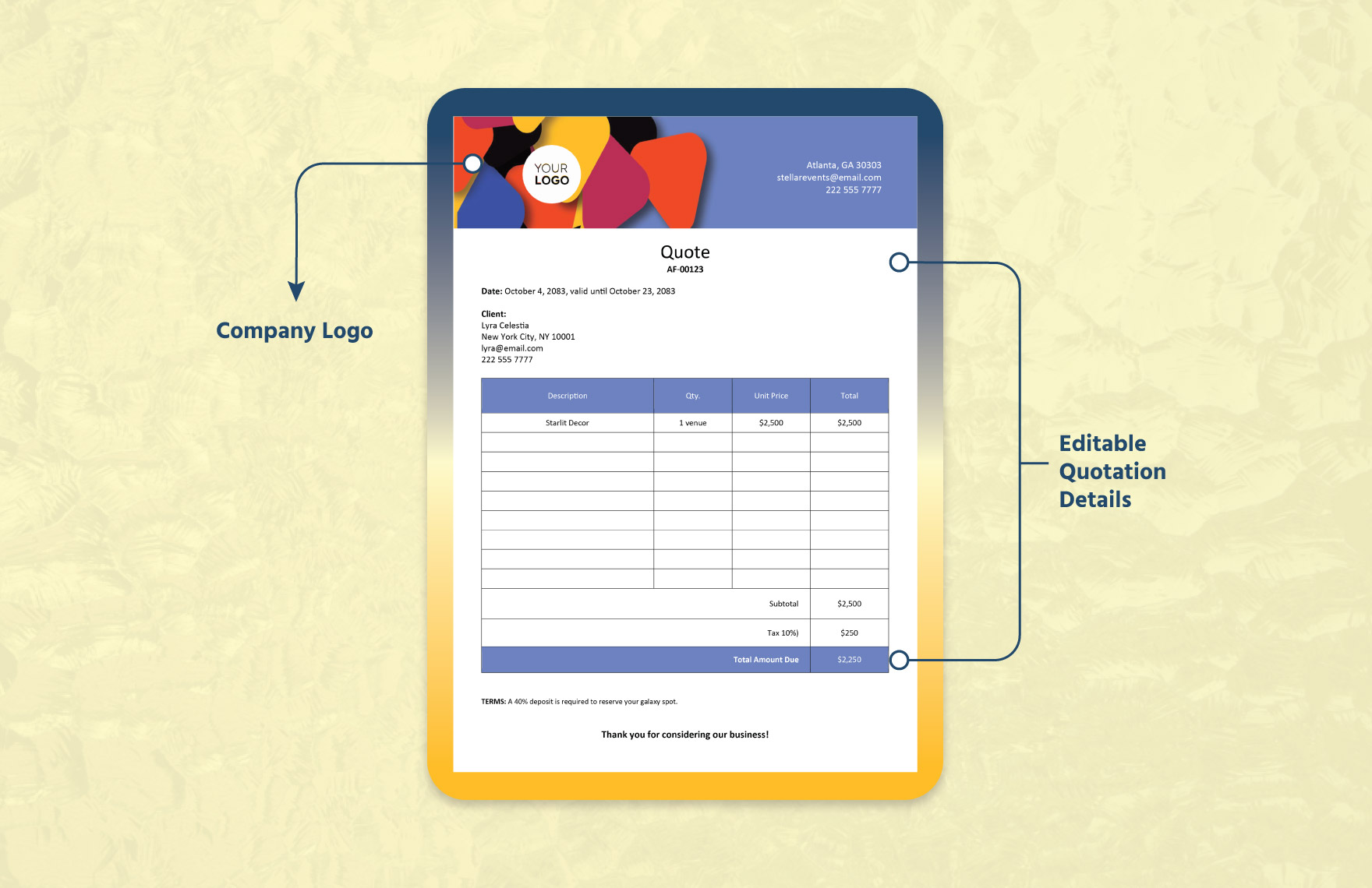 Free Creative Quotation Template - Download in Word | Template.net