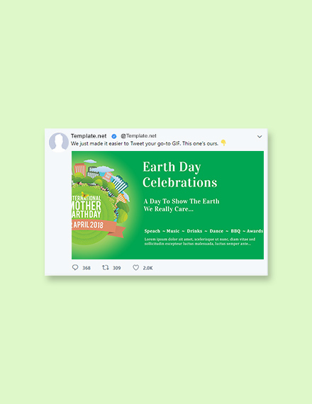 Earth Hour Twitter Post Template - PSD | Template.net
