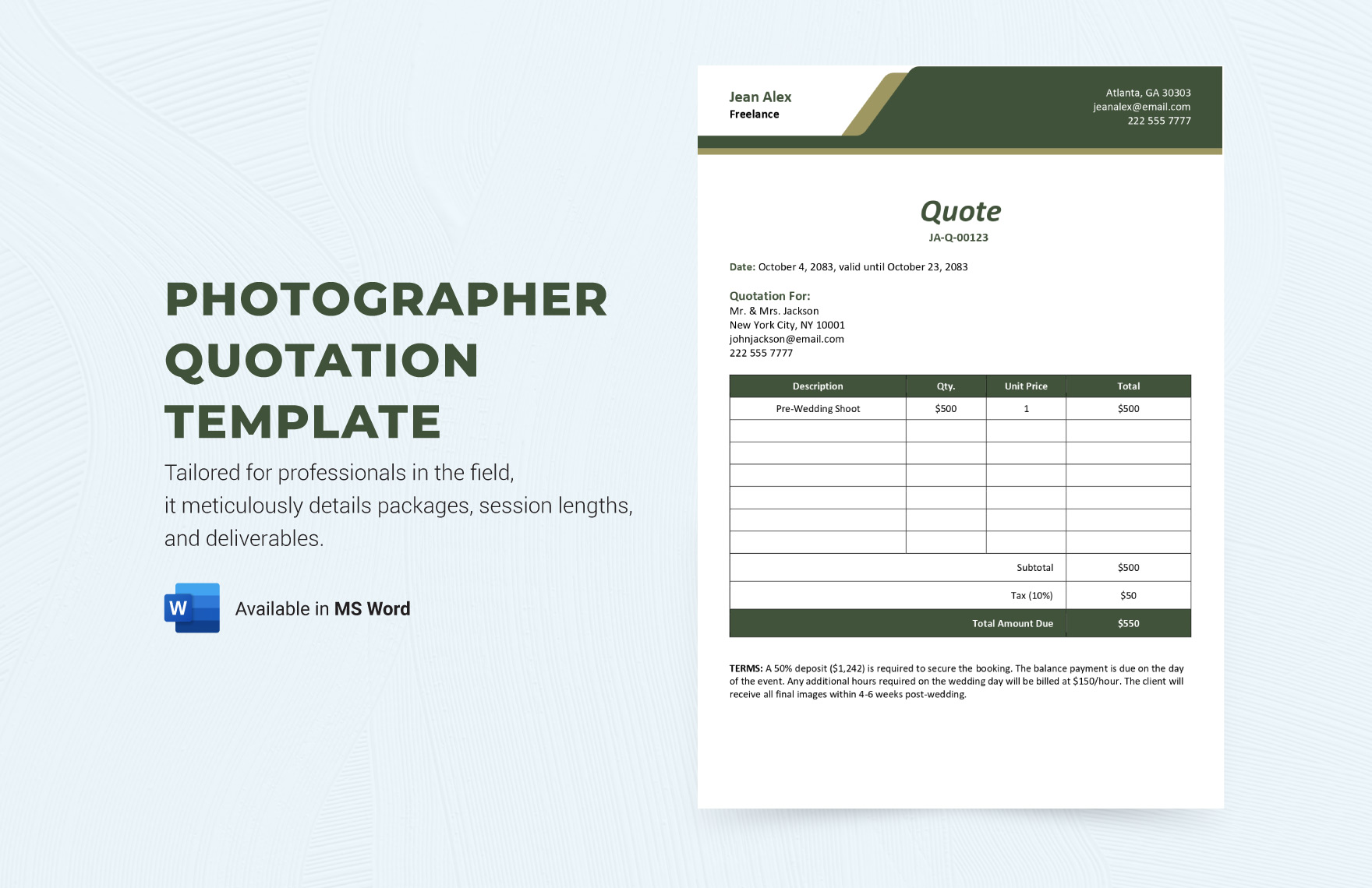 Interior Design Quotation Template - Download in Word, Google Docs ...