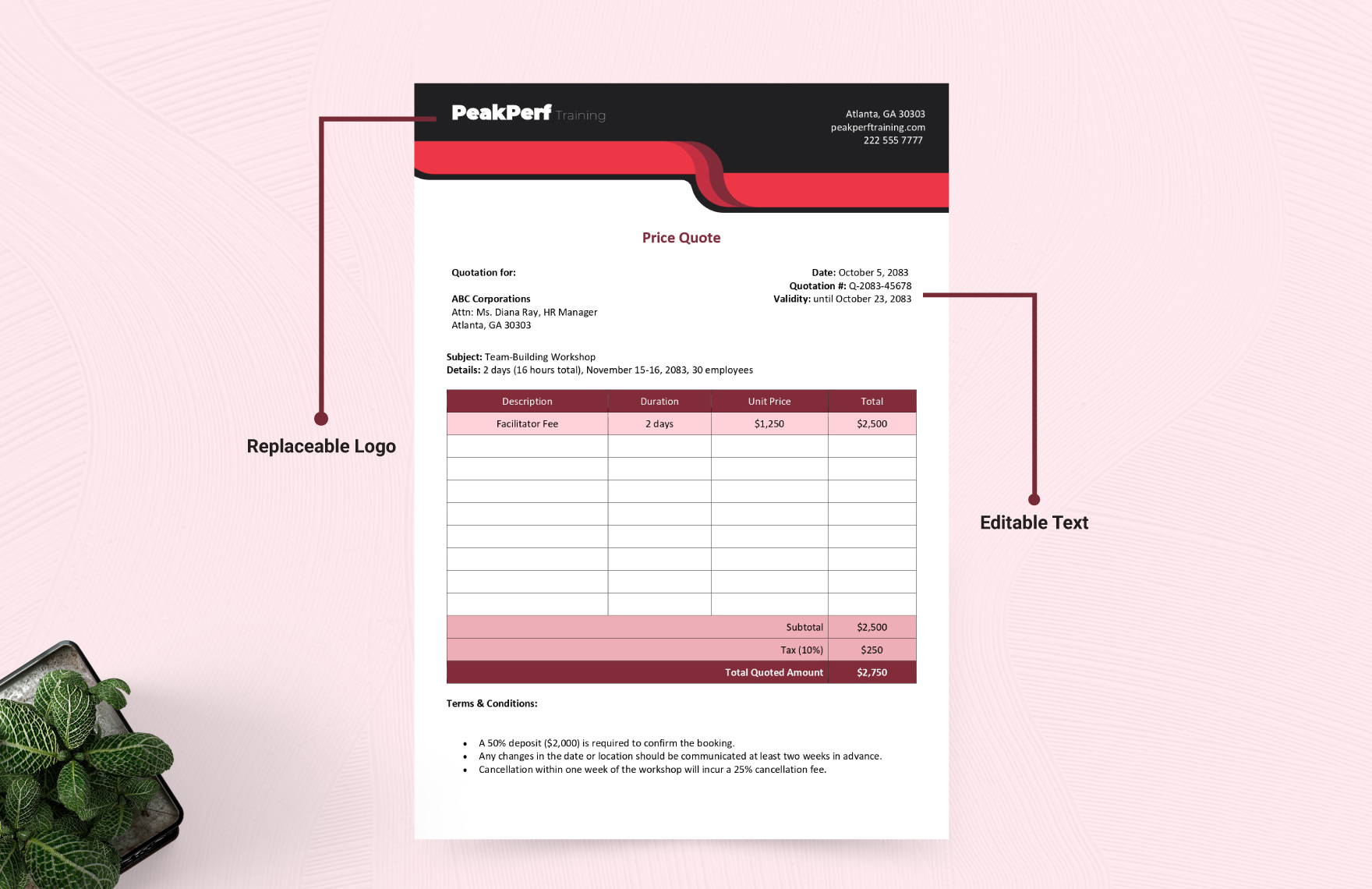 Quotation Layout Template - Download in Word, PSD, Apple Pages ...