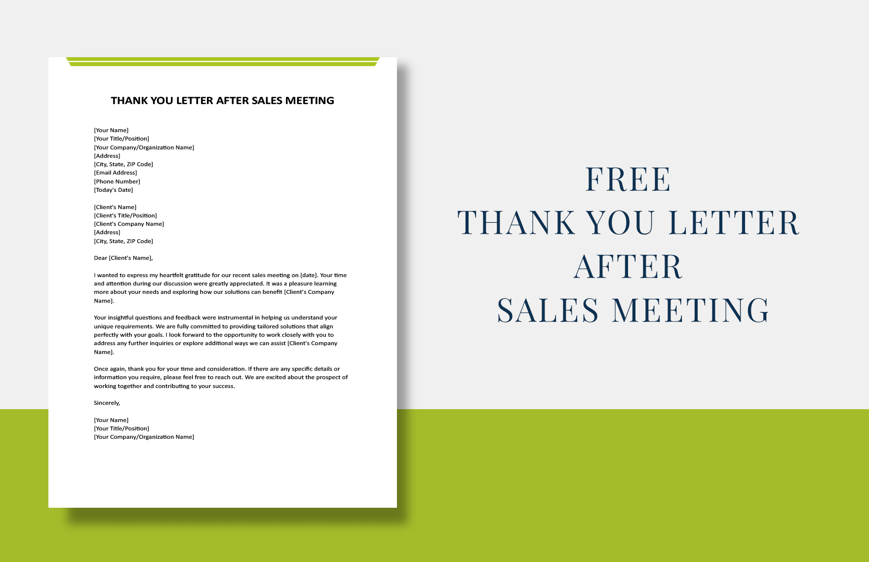 Business Meeting Thank You Letter Template Infoupdate