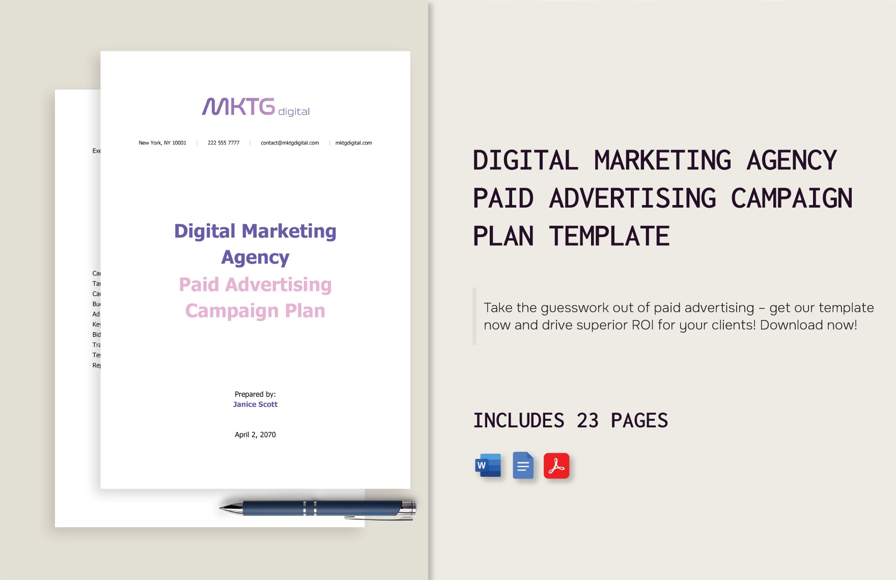 Digital Marketing Agency Paid Advertising Campaign Plan Template In Digital Marketing Agency Paid Advertising Campaign Plan Template In