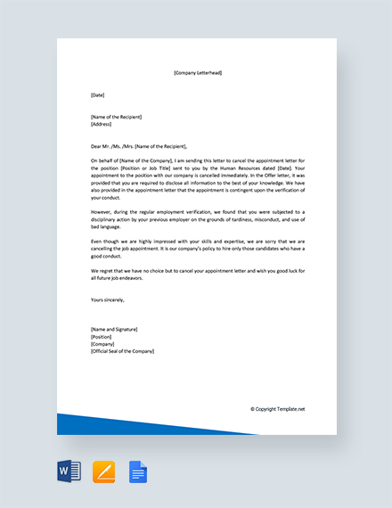 FREE Notice of Cancellation Letter Template - Word | Google Docs ...