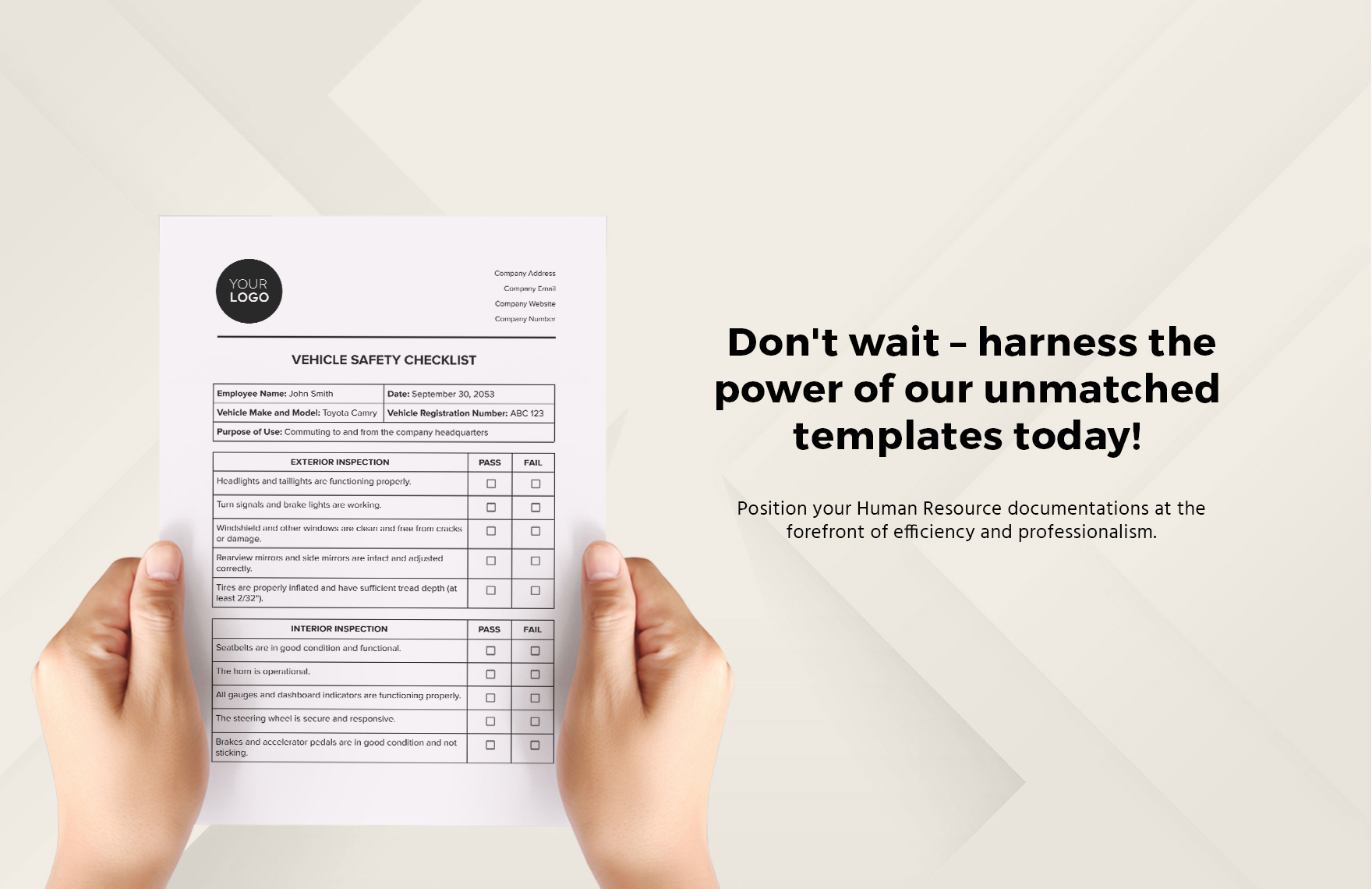 Vehicle Safety Checklist HR Template - Download in Word, Google Docs ...