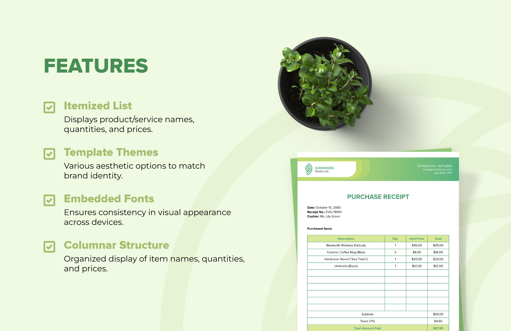 Free Purchase Receipt Template - Download in Word | Template.net