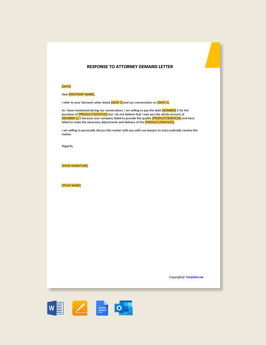 Response to Termination of Contract Letter Template - Google Docs, Word ...