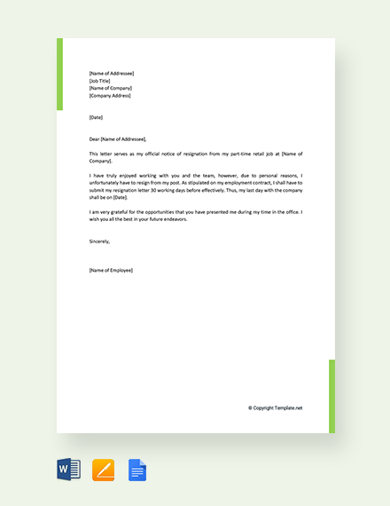 158 FREE Resignation Letter Templates PDF Word Google Docs 