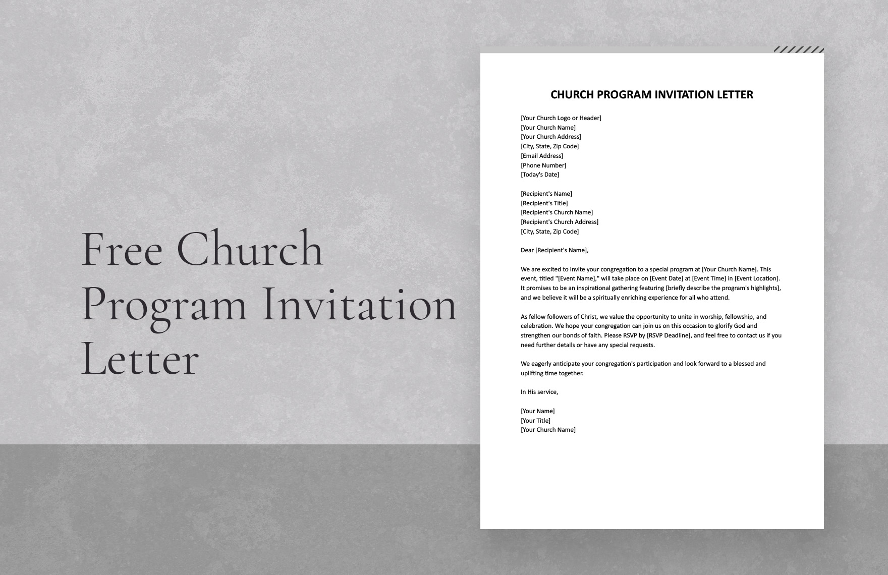 Editable Church Program Templates In Word To Download