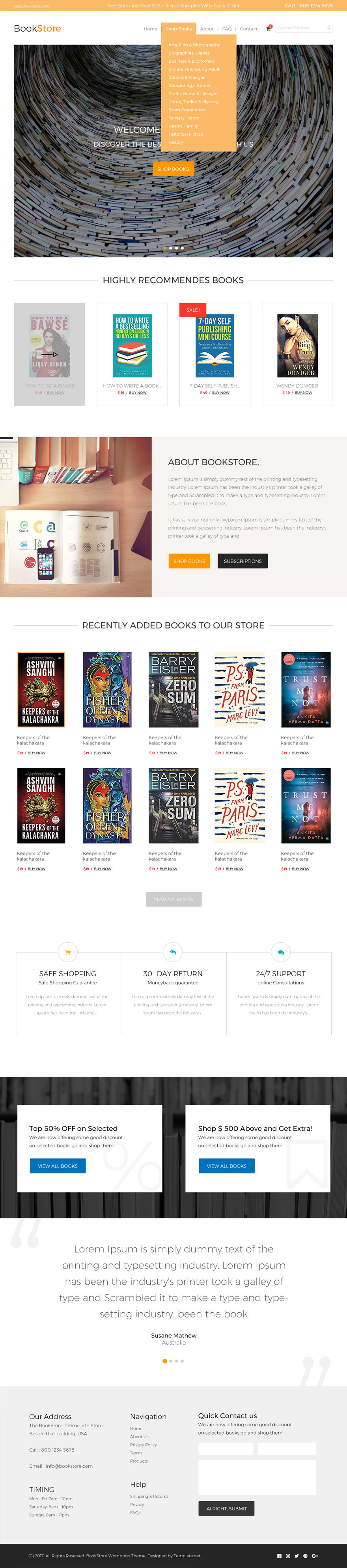 Free Book Store PSD Website Template - PSD | Template.net