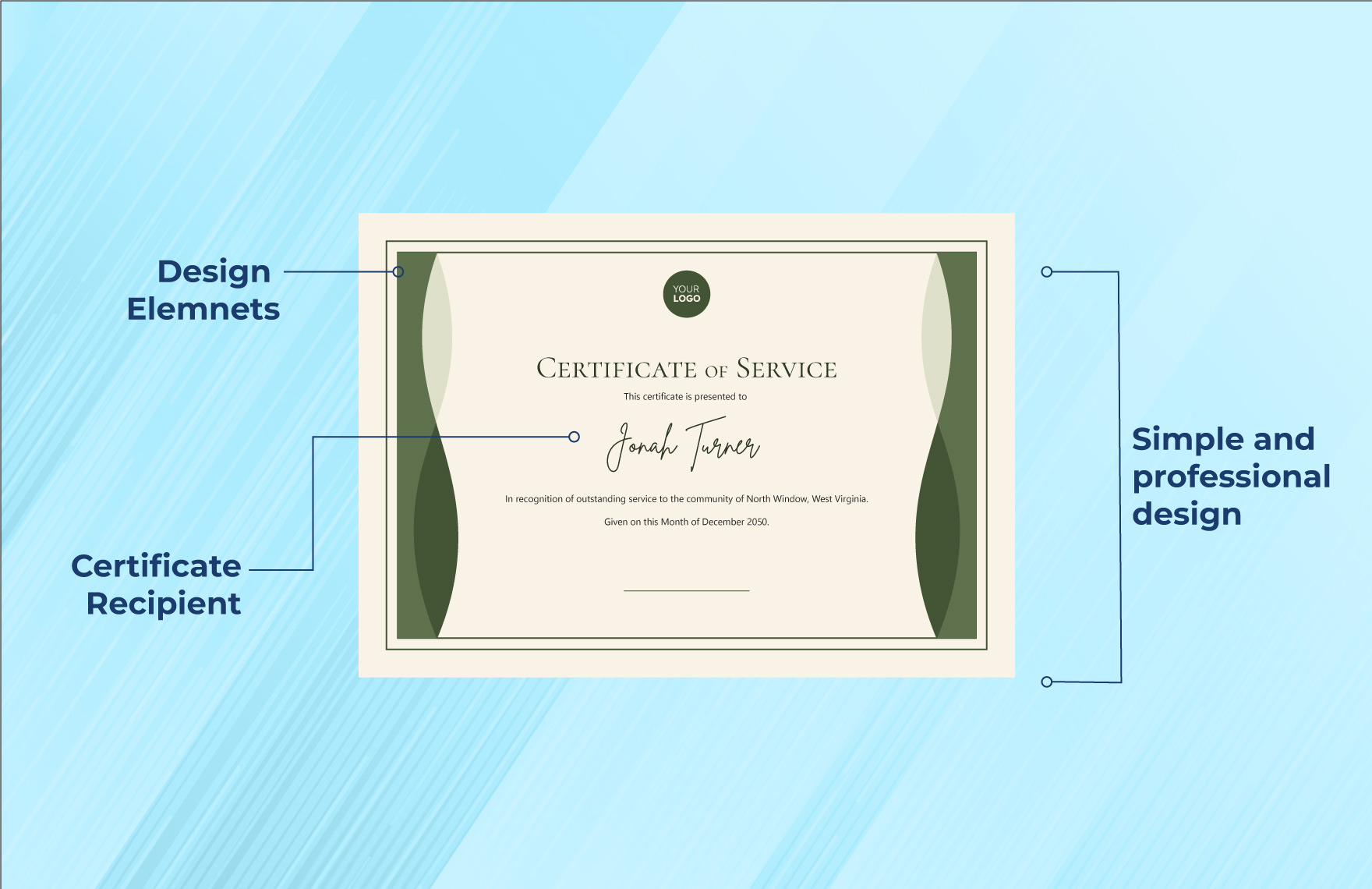 Blue Certificate Border Template