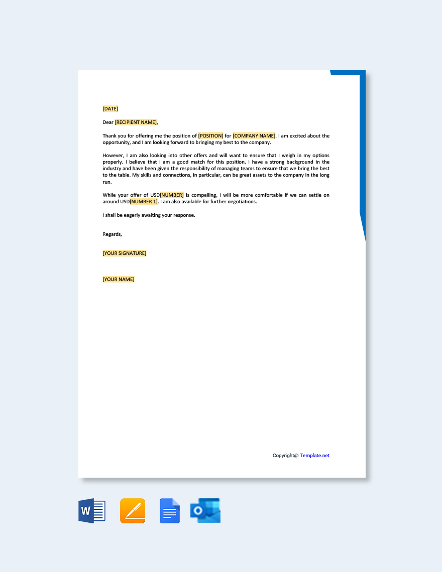 Counter Offer Letter Template In Word FREE Download Template