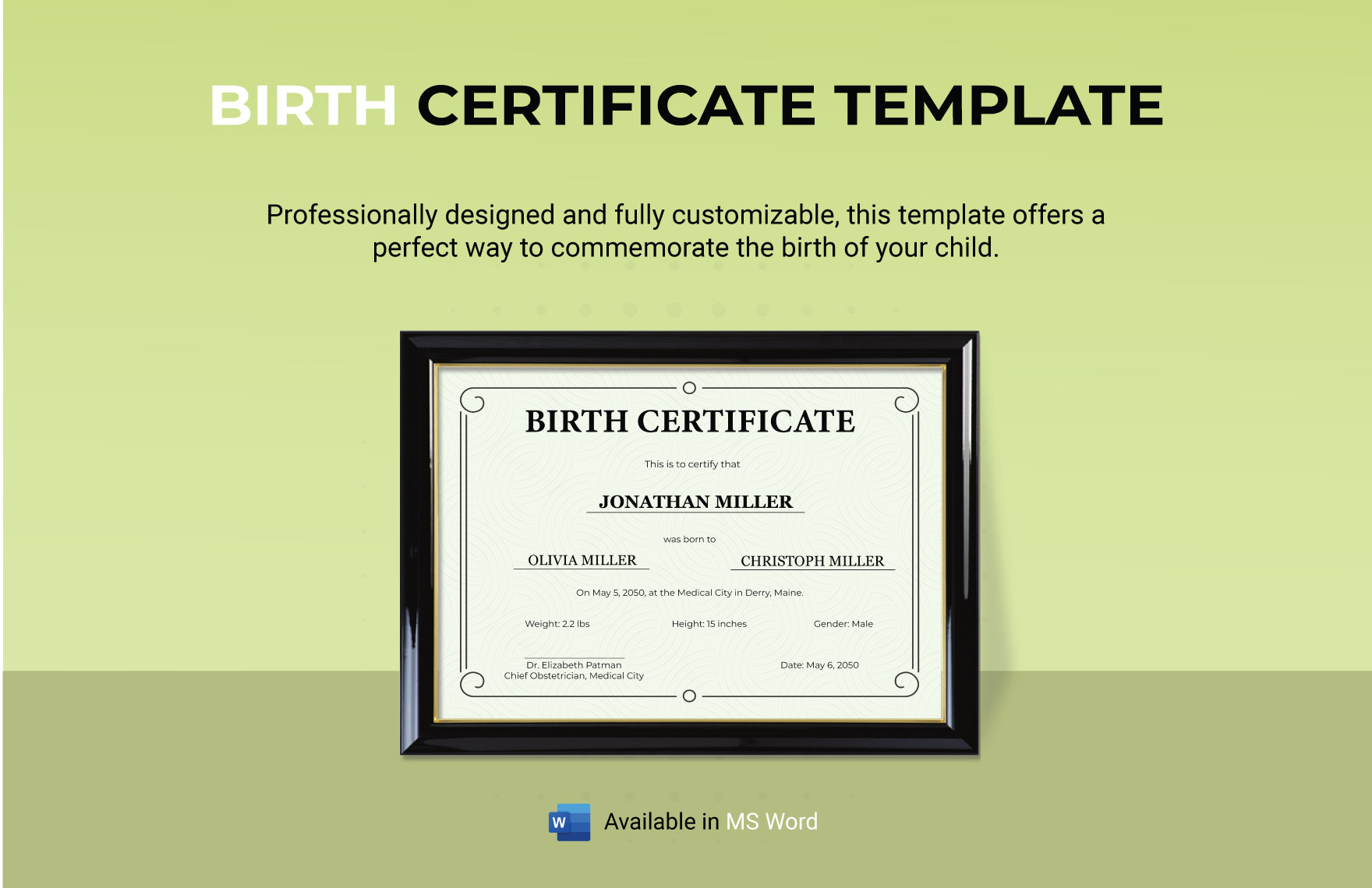 Free Birth Certificate Template - Download in Word | Template.net