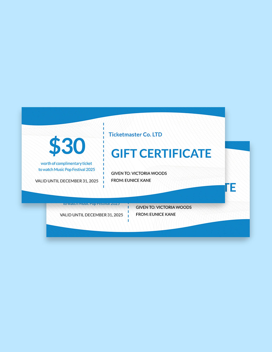 Gift Ticket Templates In Illustrator FREE Download Template