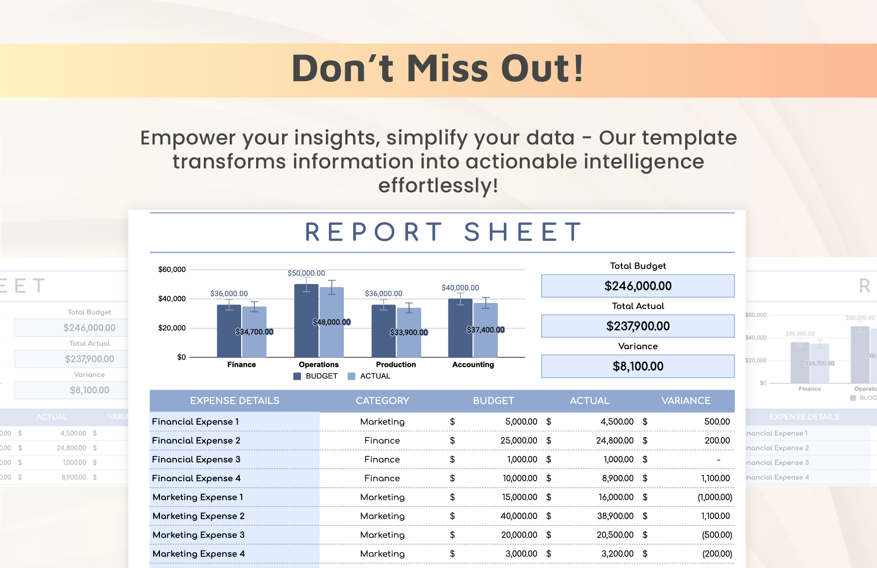 Report Template in Excel, Google Sheets - Download | Template.net