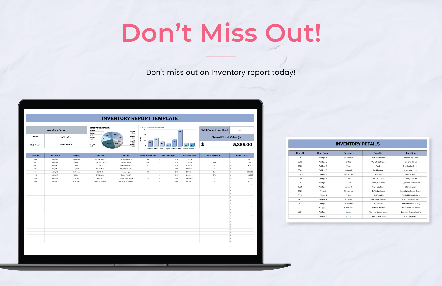 Inventory Report Template - Download in Excel, Google Sheets | Template.net