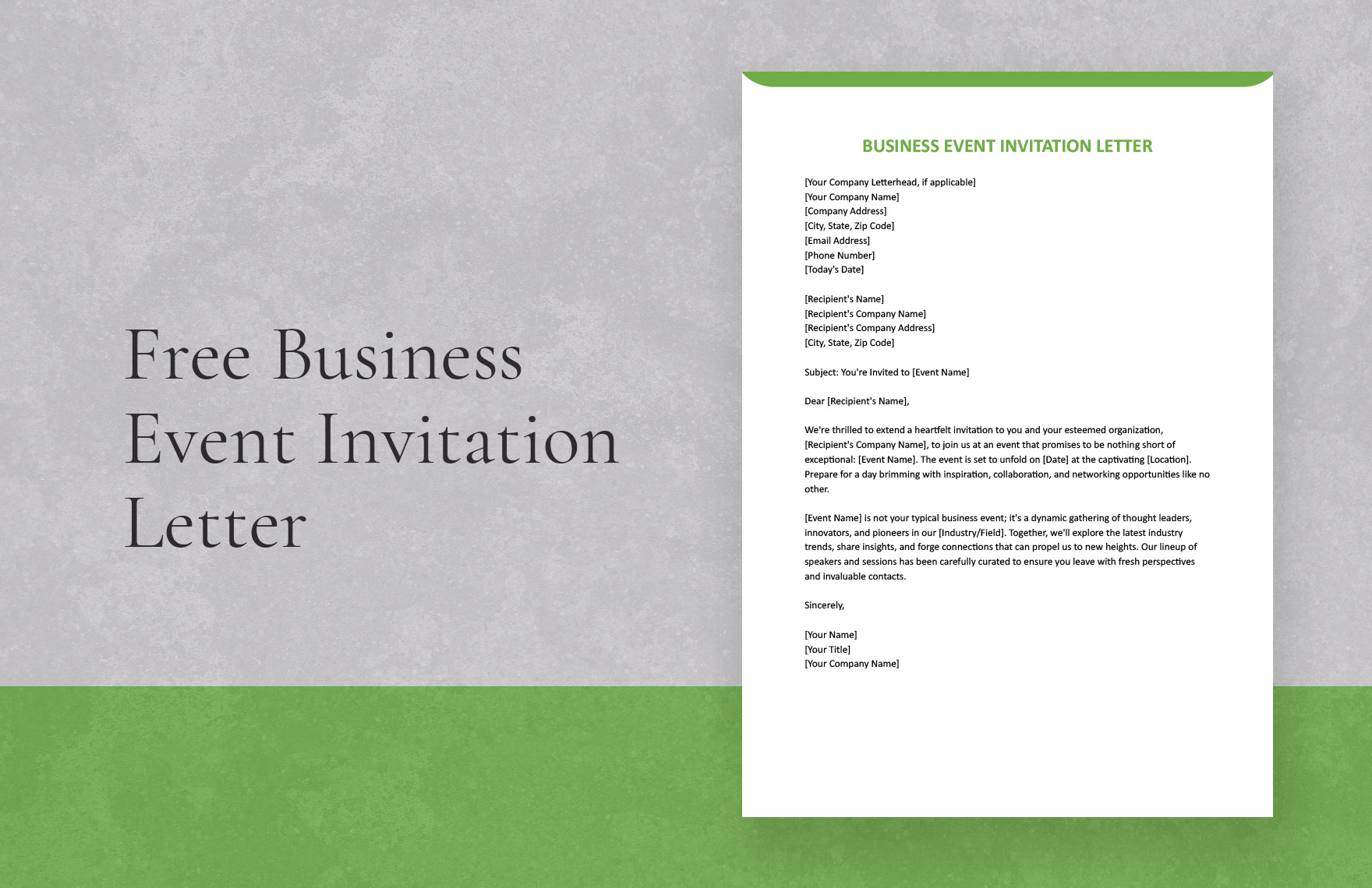 Free Business Event Invitation Templates Editable And Printable