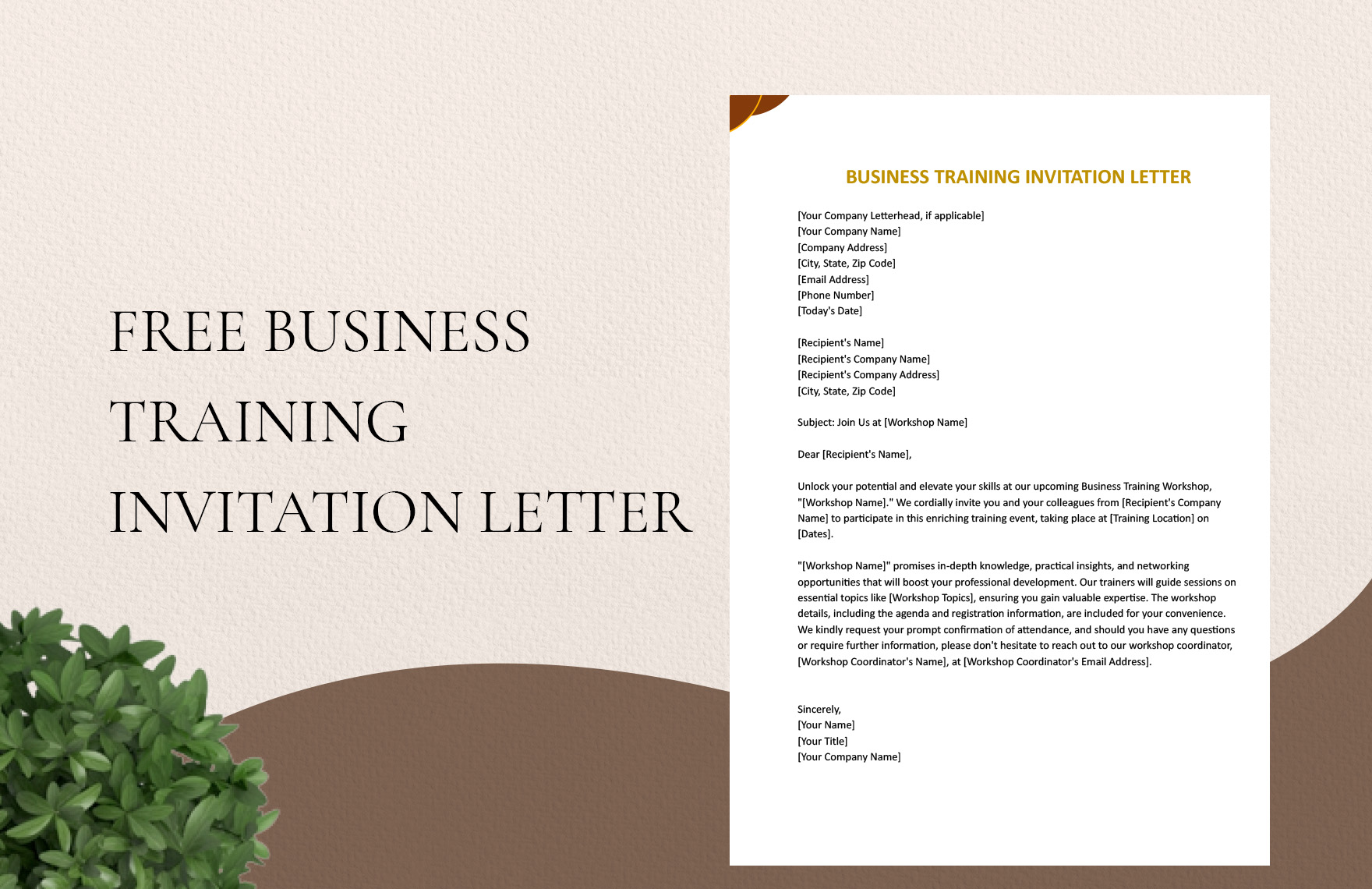 FREE Business Invitation Letter Word Template Download Template