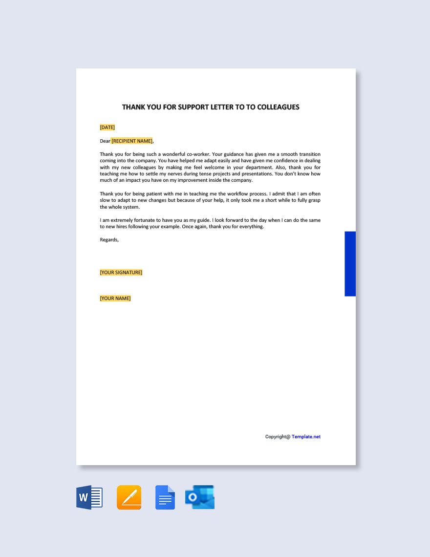 Free Thank You for Your Service Letter to Employee Template - Google ...