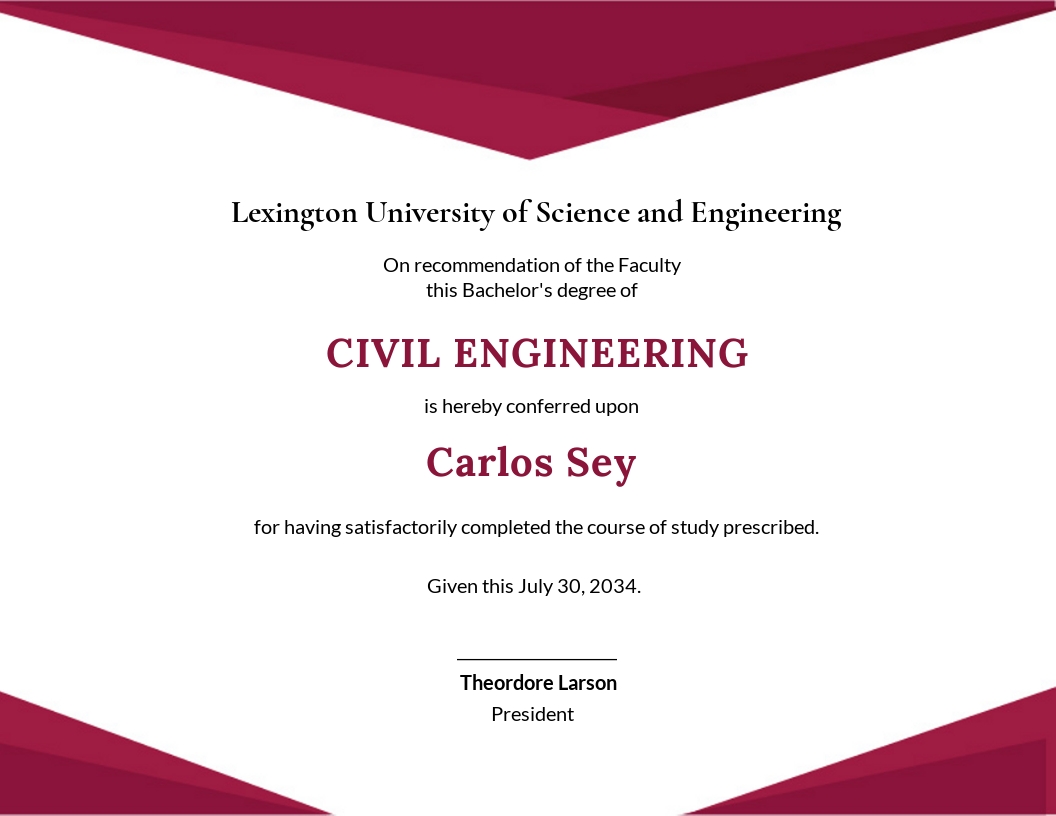 Academic Diploma Certificate Template - Google Docs, Word, Publisher ...