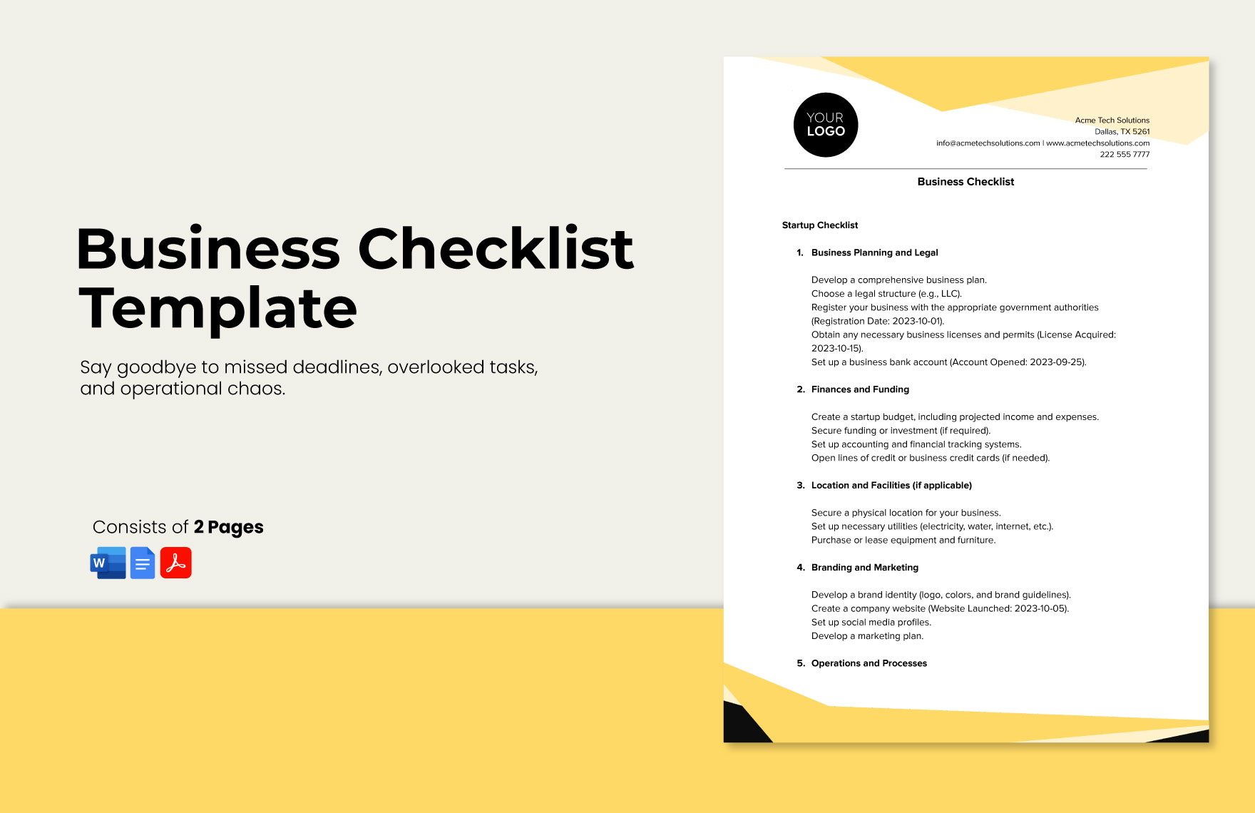 Academic Calendar Publication Checklist Template - Download in Word ...