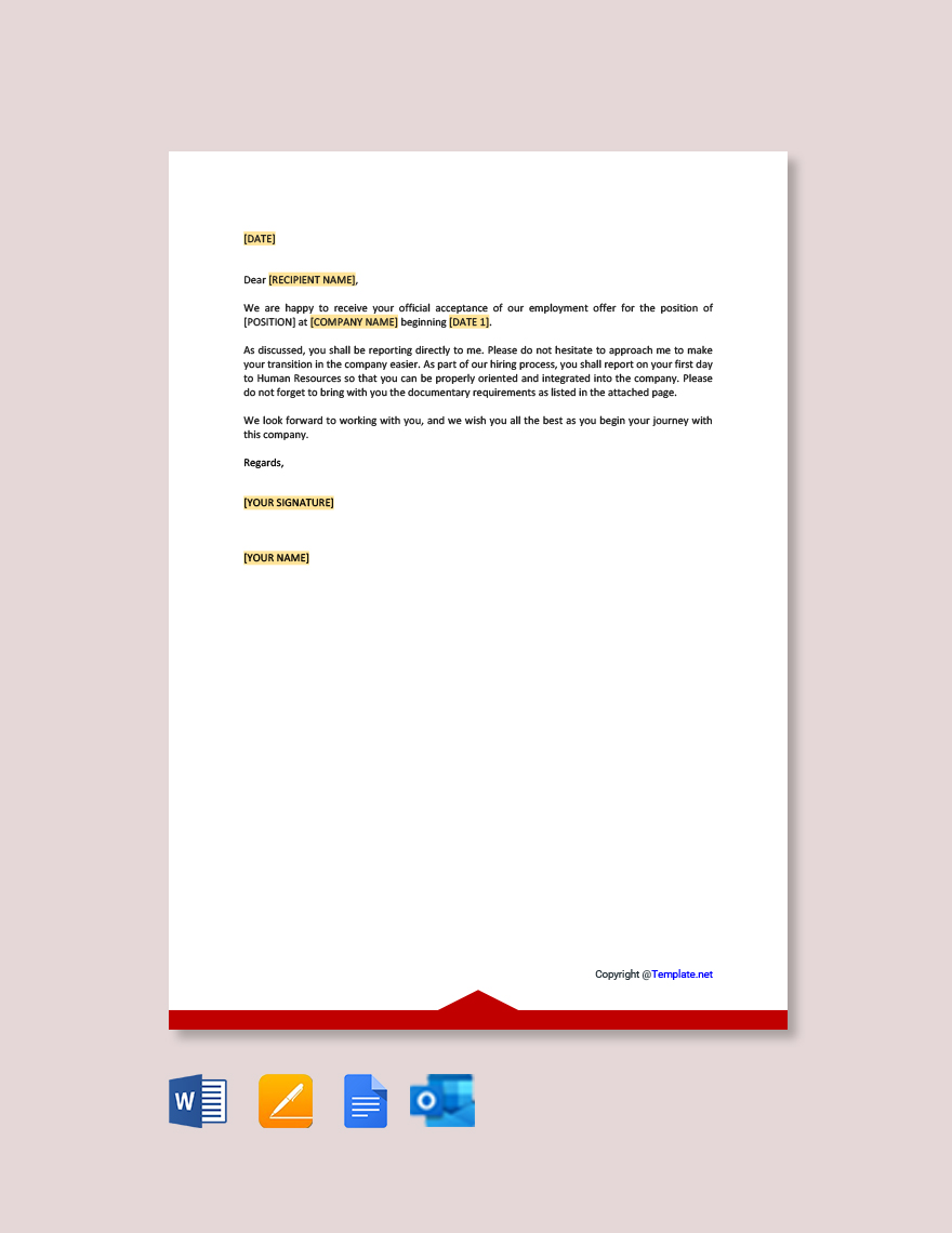 Employee Complaint Acknowledgement Letter Template Google Docs Word 