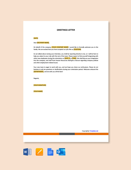 FREE Business Greeting Letter Template - Word | Google Docs | Apple ...