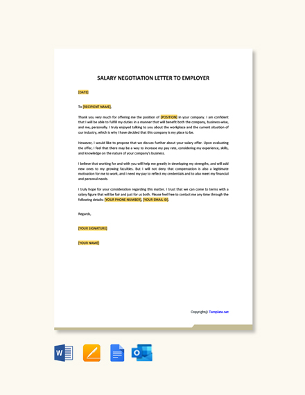 Salary Negotiation Counter Offer Letter Template - Google Docs, Word ...