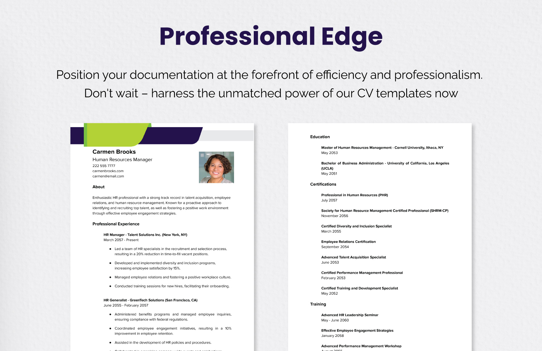 HR CV Template In Word PDF Google Docs Download Template