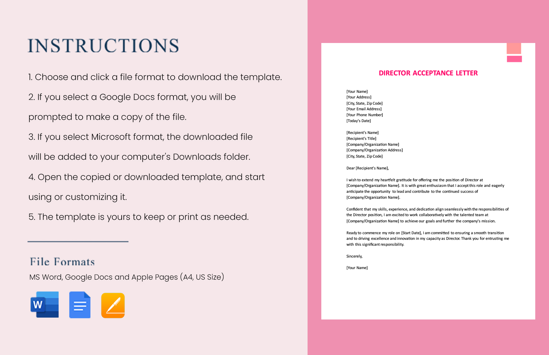 Free Director Acceptance Letter Download In Word Google Docs PDF Free Director Acceptance Letter Download In Word Google Docs PDF