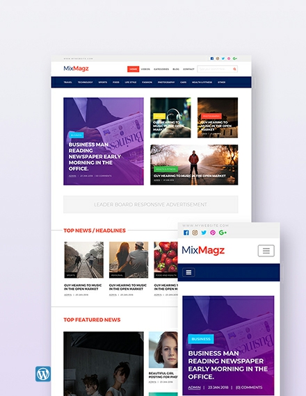 Free Blog Style Magazine PSD Website Template - Download in PSD ...