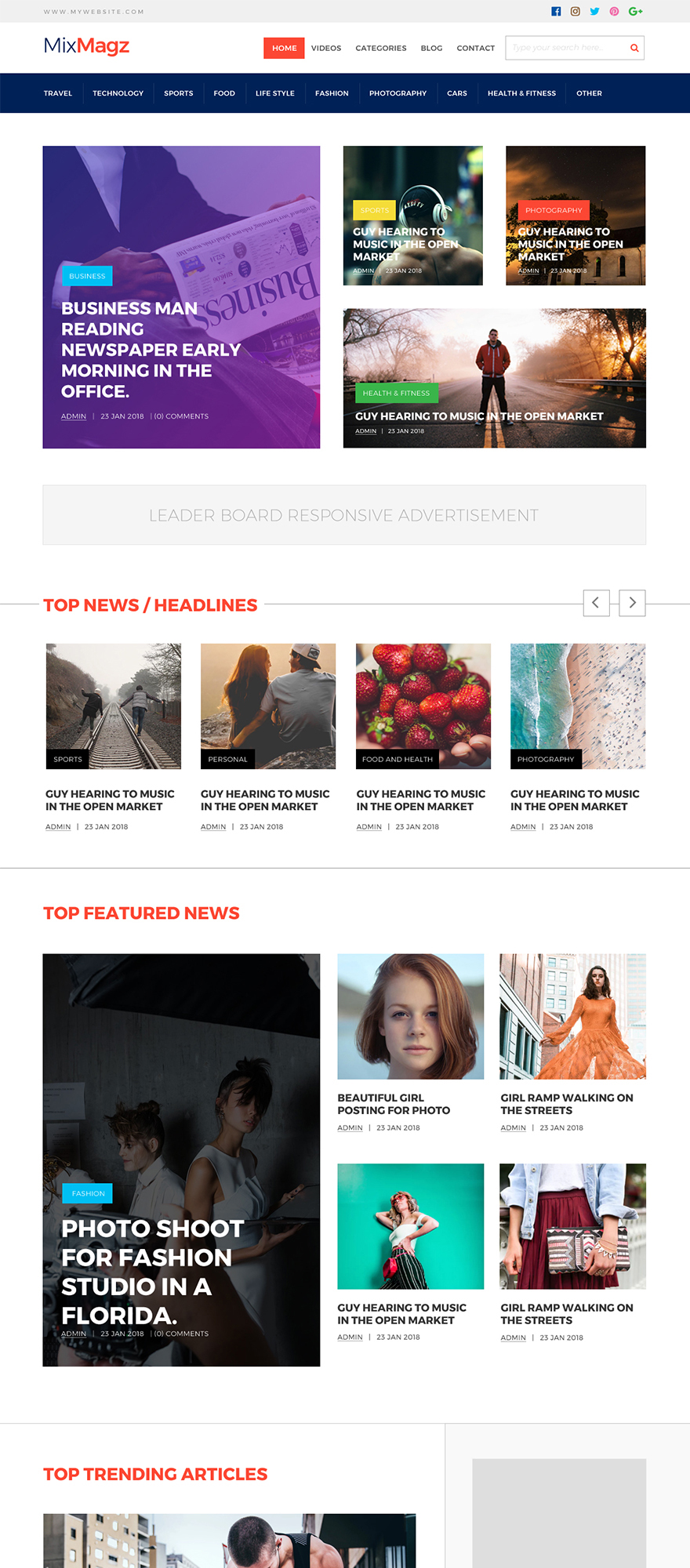 Magazine Style Wordpress Theme Template Wordpress Template