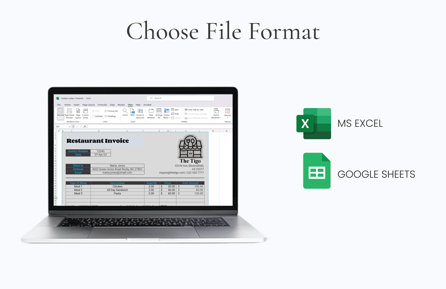 Restaurant Invoice Template - Download in Word, Google Docs, Excel ...