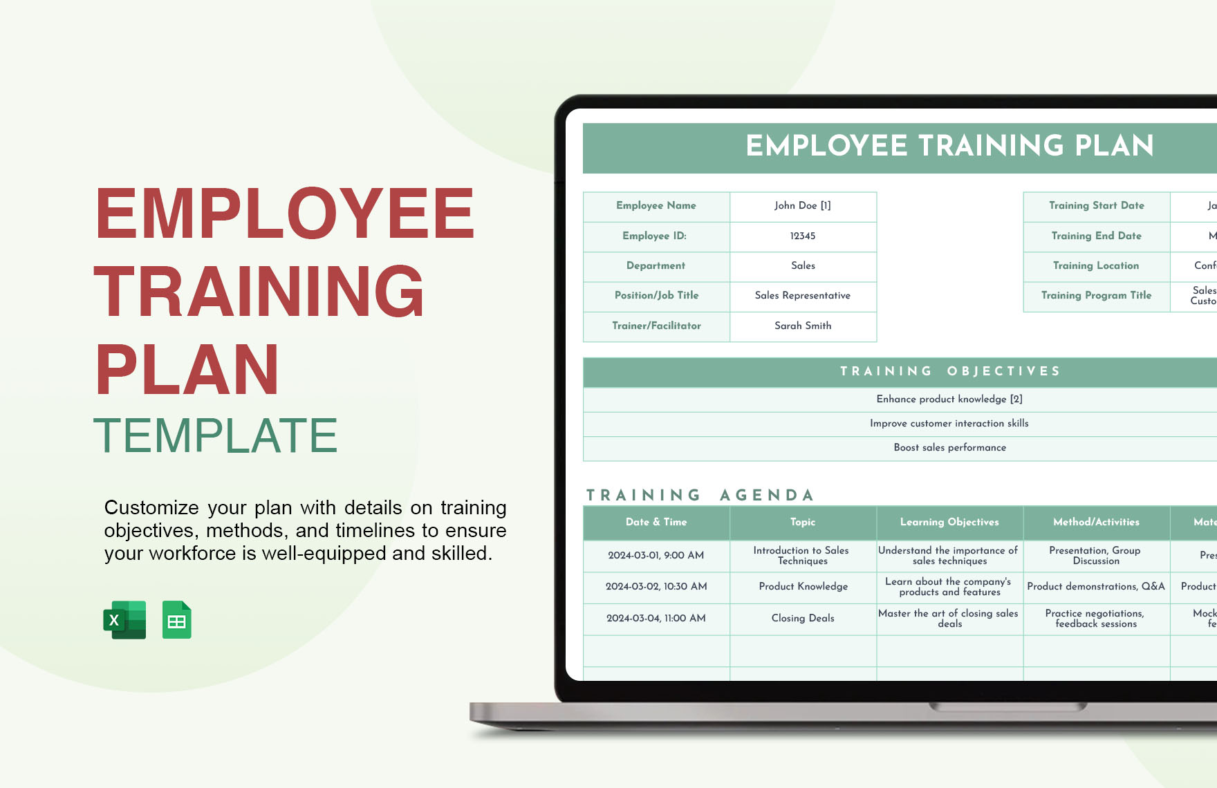 Training Plan Excel Template Infoupdate
