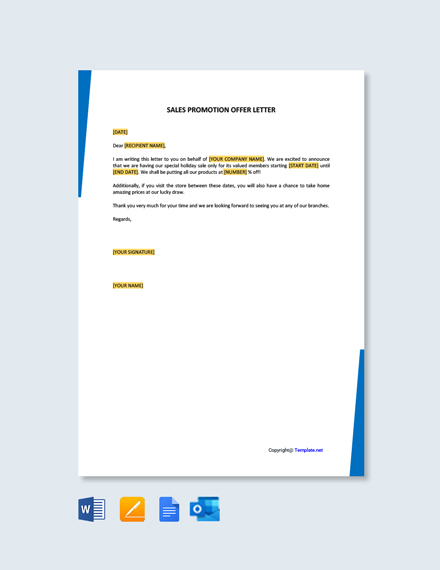 FREE Internal Promotion Offer Letter Template - Word | Google Docs ...