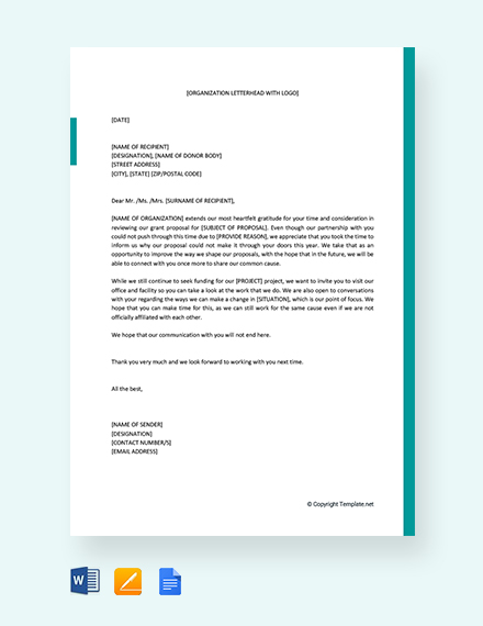 FREE Formal Rejection Letter to Client Template - Word | Google Docs ...