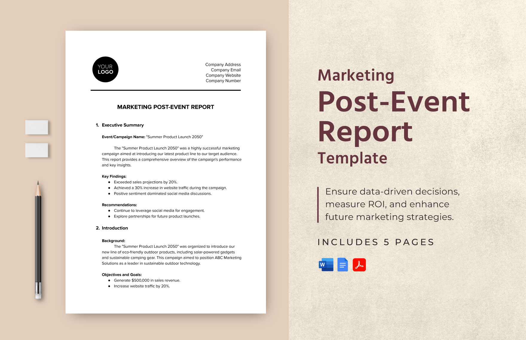 Marketing Post Event Report Template In PDF Word Google Docs