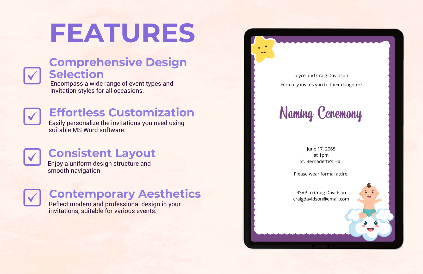 Naming Ceremony Invitation Template In Word Photoshop PDF Download