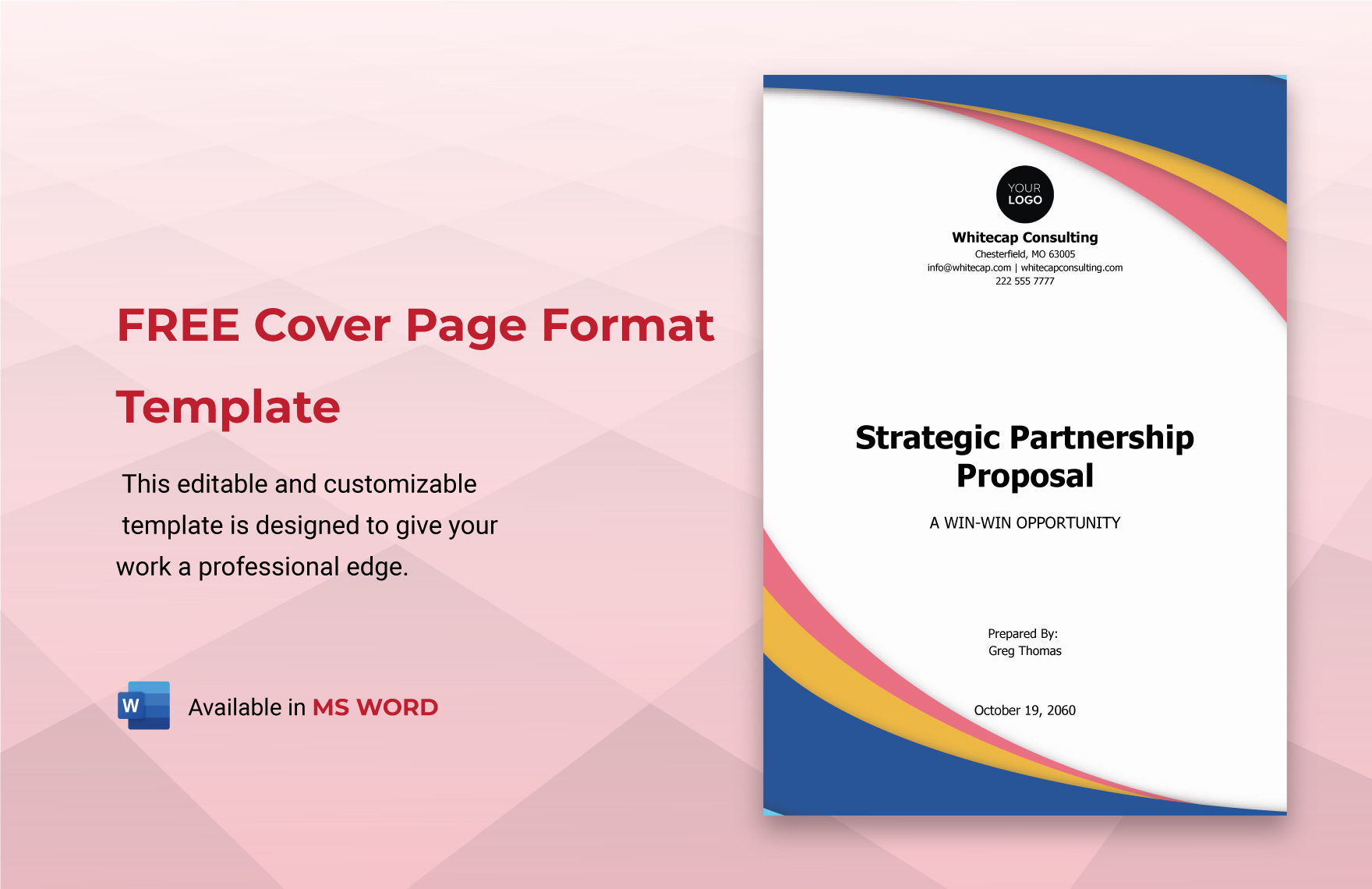 Free Cover Page Format Template - Download in Word | Template.net