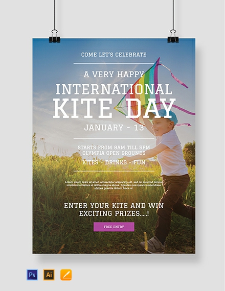 Free International Kites Day Instagram Post Template in Adobe Photoshop ...